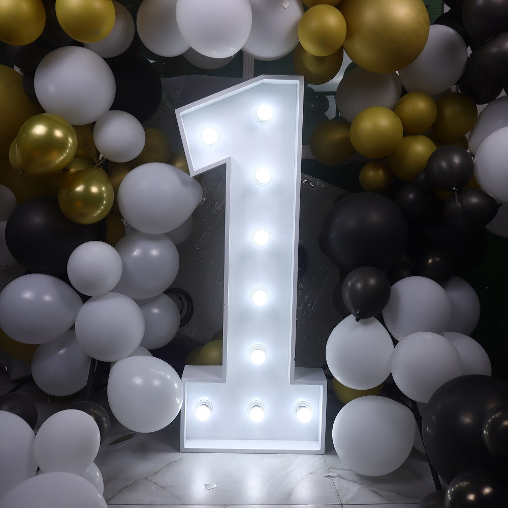 '1' Marquee Light 4 Feet White Gloss Number One Sign – LC Sign Test Website