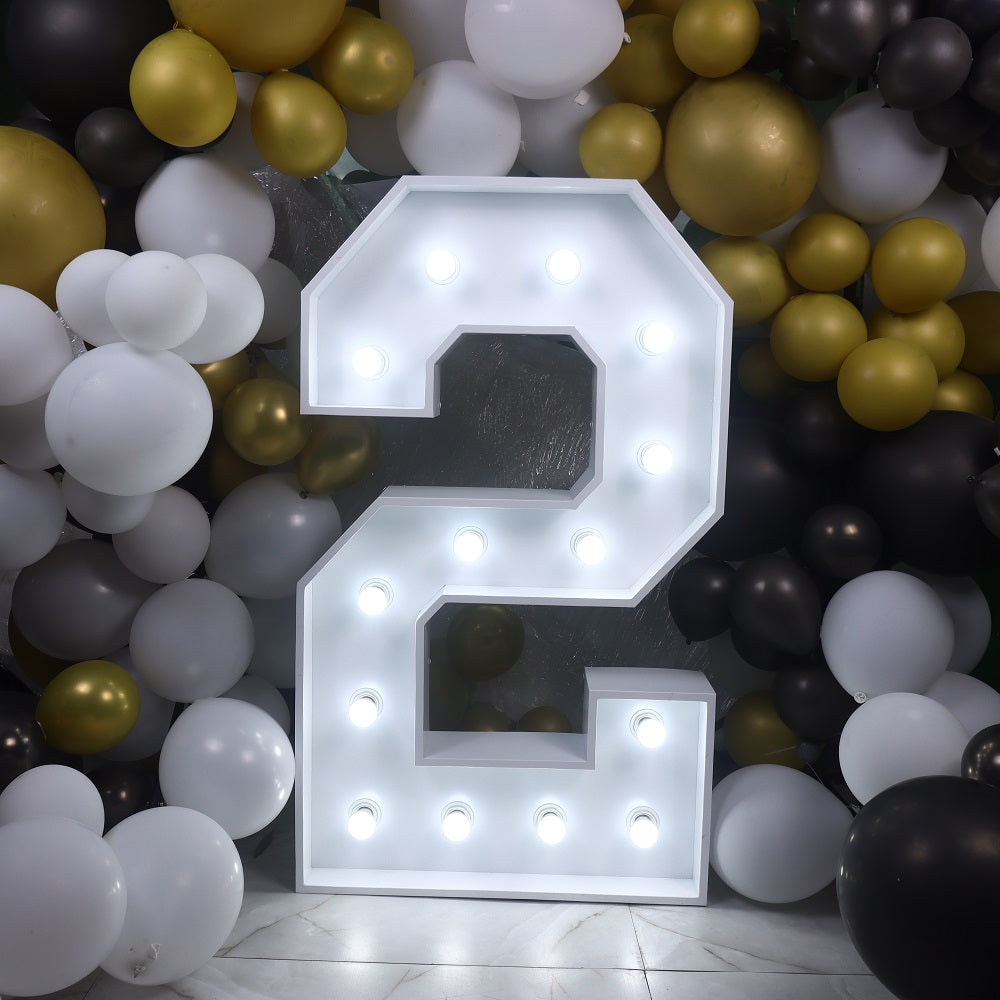 '2' Marquee Light 4 Feet White Gloss Number Two Sign – LC Sign Test Website
