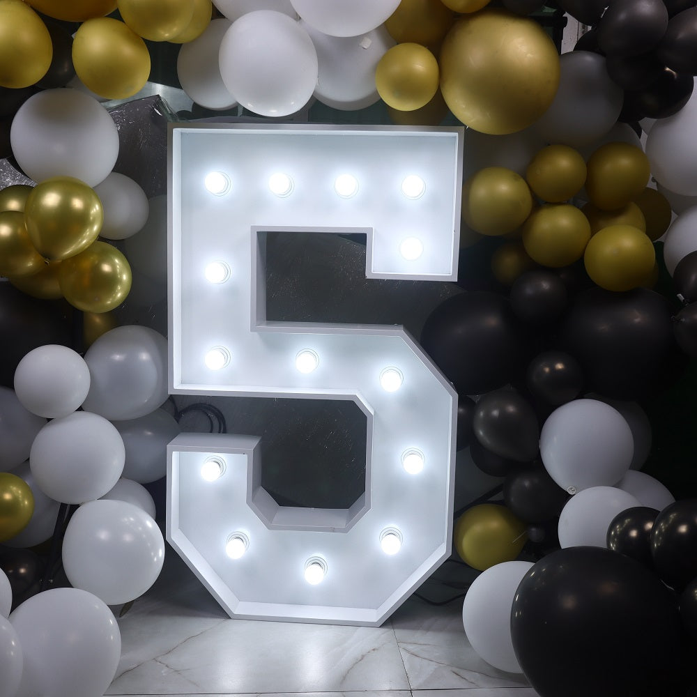 '5' Marquee Light 4 Feet White Gloss Number Five Sign – LC Sign Test ...