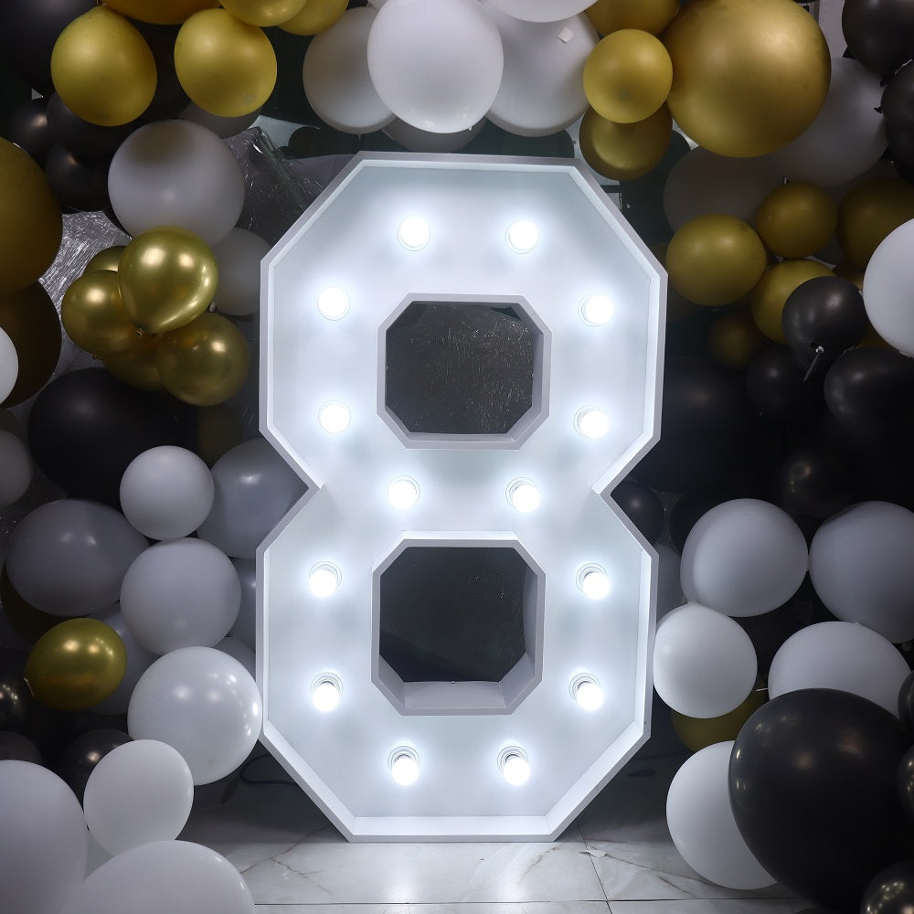 '8' Marquee Light 4 Feet White Gloss Number Eight Sign – LC Sign Test ...
