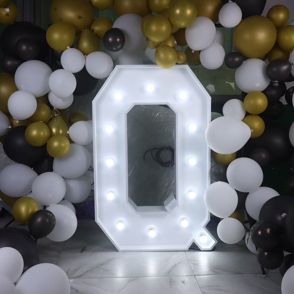 'Q' Marquee Light 4 Feet White Gloss Letter Q Sign – LC Sign Test Website