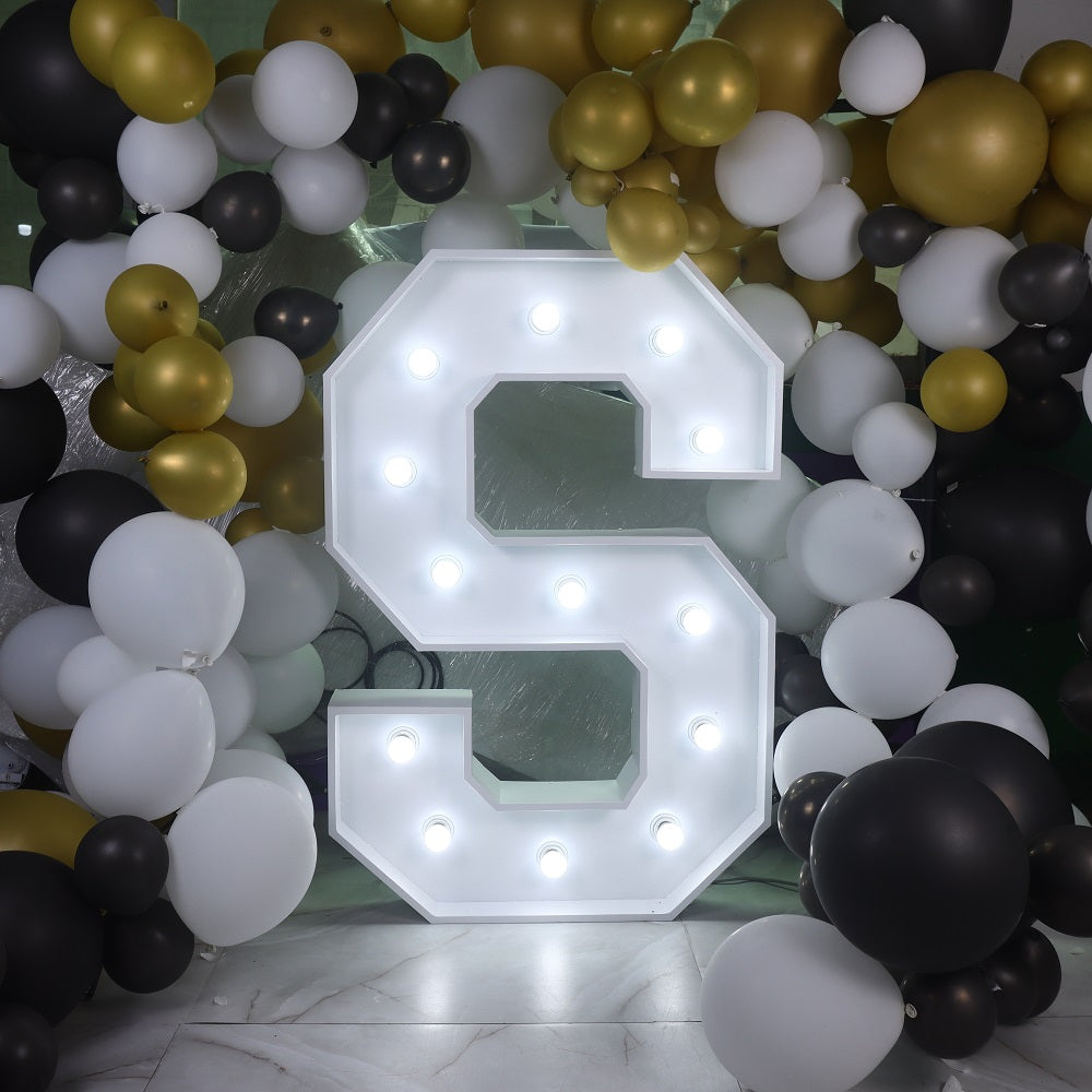 'S' Marquee Light 4 Feet White Gloss Letter S Sign – LC Sign Test Website