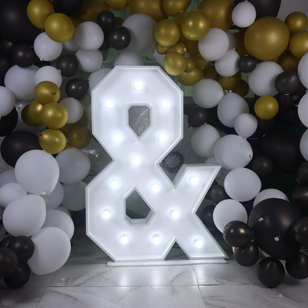 Marquee Light 4 Feet White Gloss Symbol Ampersand Sign – LC Sign Test ...