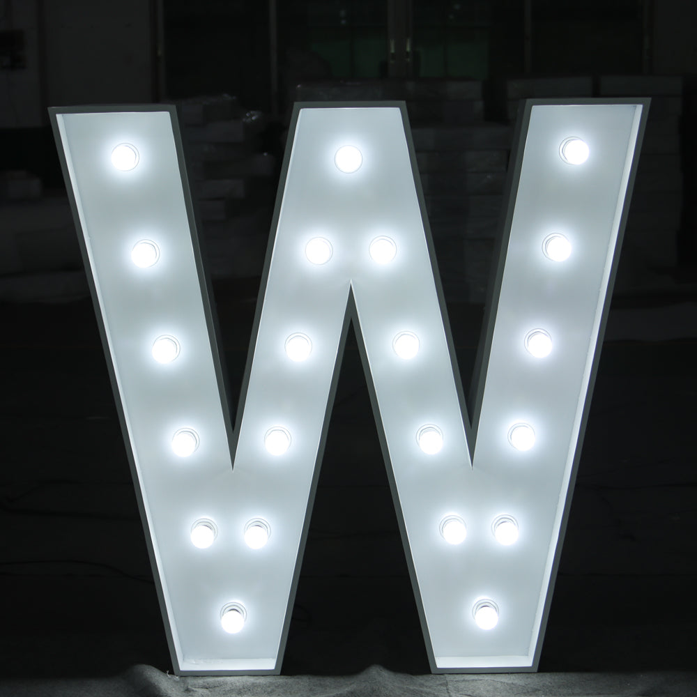 'W' Marquee Light 4 Feet White Gloss Letter W Sign – LC Sign Test Website