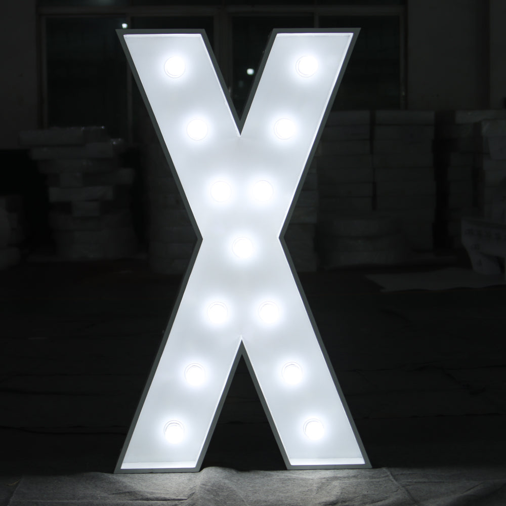 'X' Marquee Light 4 Feet White Gloss Letter X Sign – LC Sign Test Website
