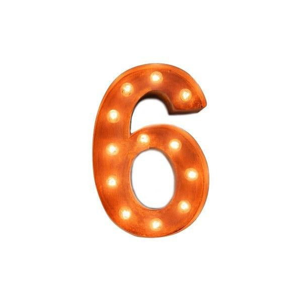 '6' Marquee Light 4 Feet Vintage Rust Number Six Sign – LC Sign Test ...