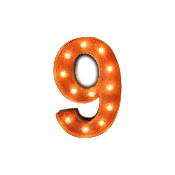 '9' Marquee Light 4 Feet Vintage Rust Number Nine Sign – LC Sign Test ...